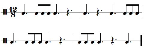 Rythmes ternaires, leçon n°1 : noires et soupirs pointés, trois croches